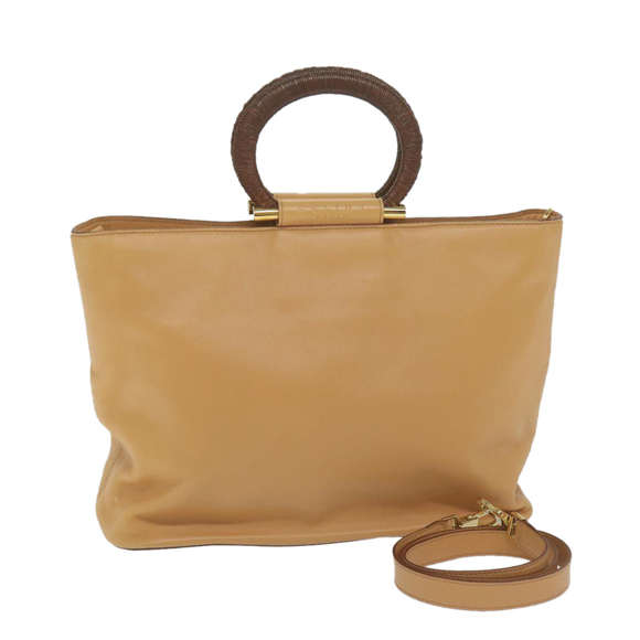 Celine | Bags | Celine Hand Bag Leather 2way Beige Brown Auth 6399 ...